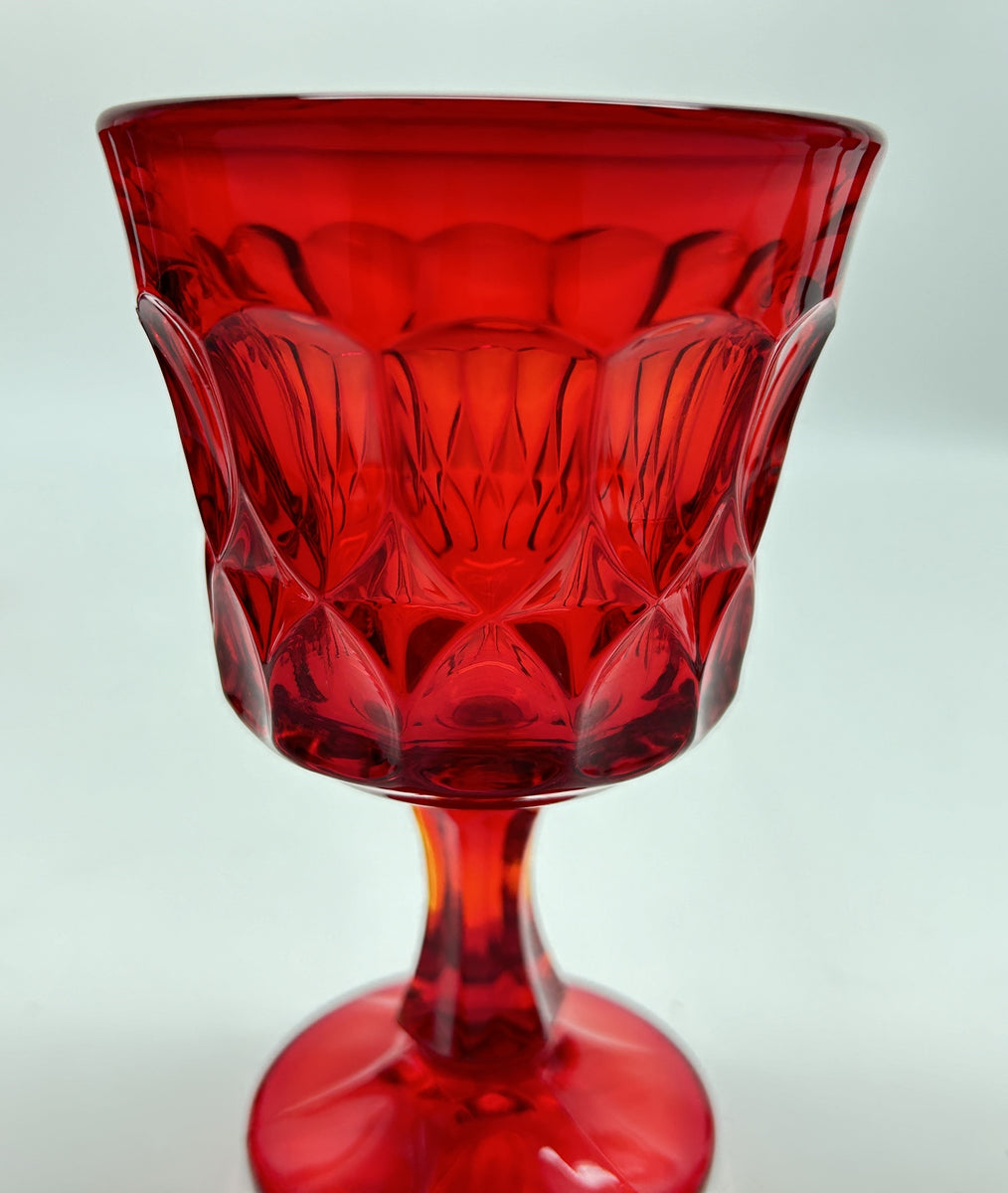 Noritake Perspective Ruby Thumbprint Wine Glass Collection of Eight. 1 ...