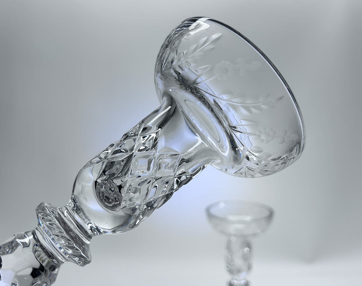 Rogaska GALLIA Tall Etched Lead Crystal Candlestick Set of Two ...